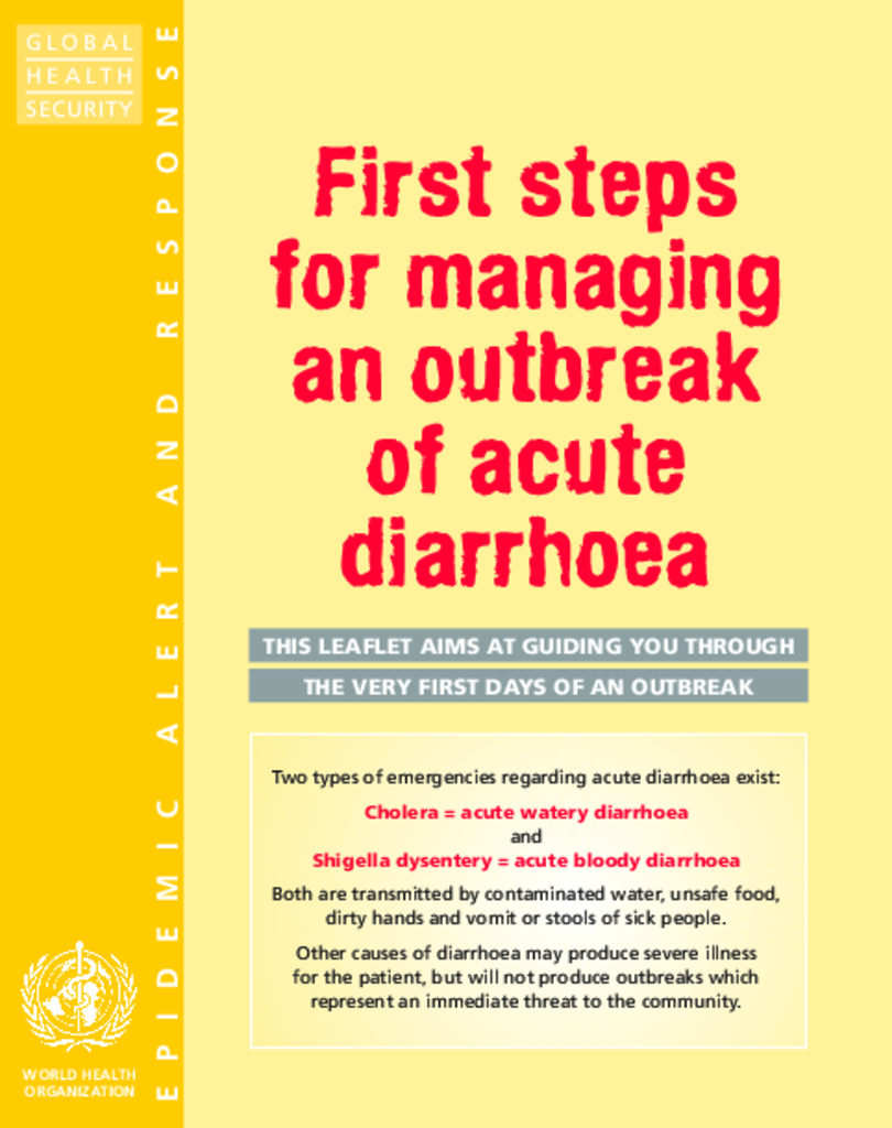 First steps for managing an outbreak of acute diarrhea | MOH Knowledge Management Portal